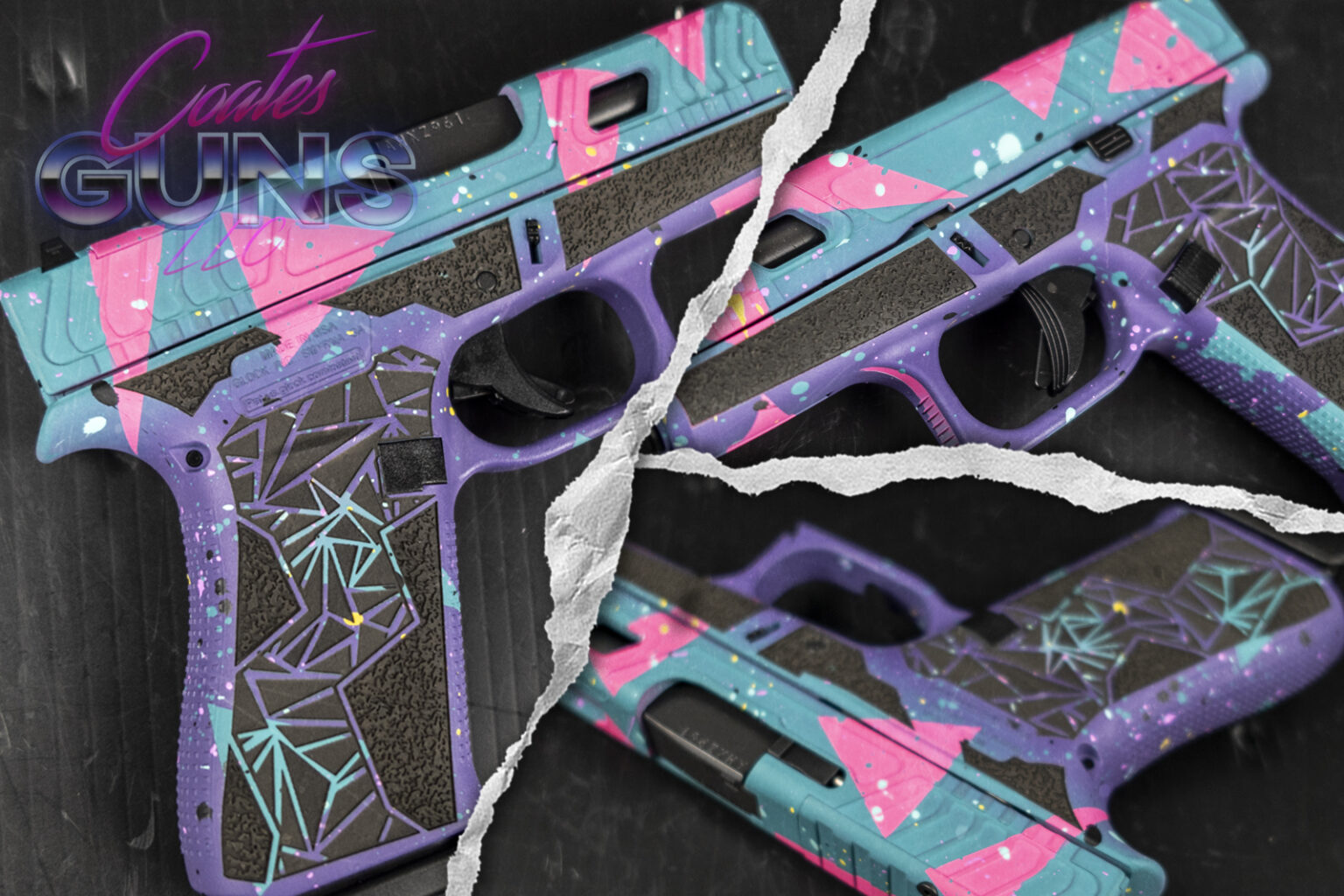 Sharkcoast Tactical Glock 43X 80’s Day Cerakote | Coates Guns LLC